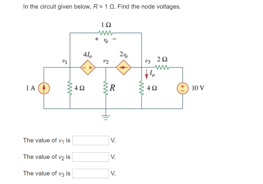Solved In The Circuit Given Below R 1 Ω Find The Node