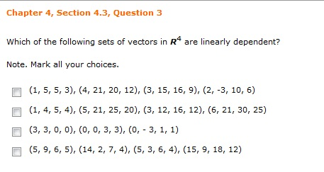 Solved Which of the following sets of vectors in R4 are | Chegg.com