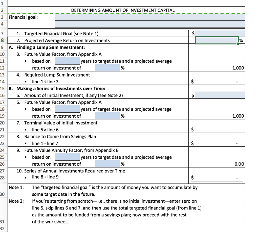 Chapter 11 Financial Planning Exercise 1 Amount to | Chegg.com