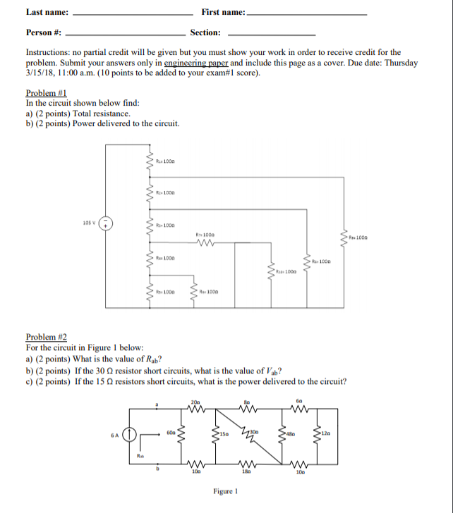 Solved Last name: First name: Person #: Section: | Chegg.com