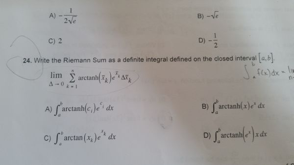 Solved Write the Riemann Sum as a definite integral defined | Chegg.com