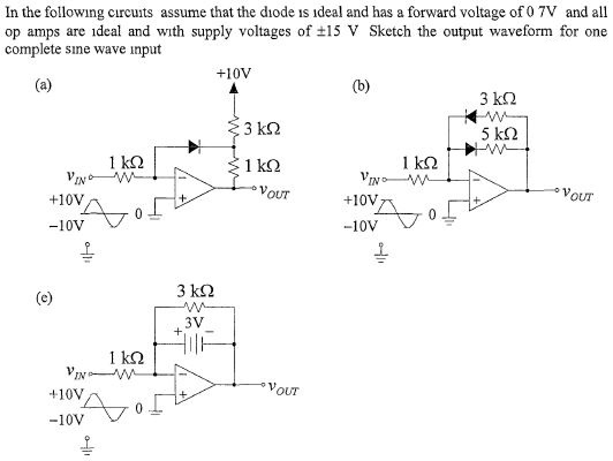 Solved In the following circuits assume that the diode is | Chegg.com