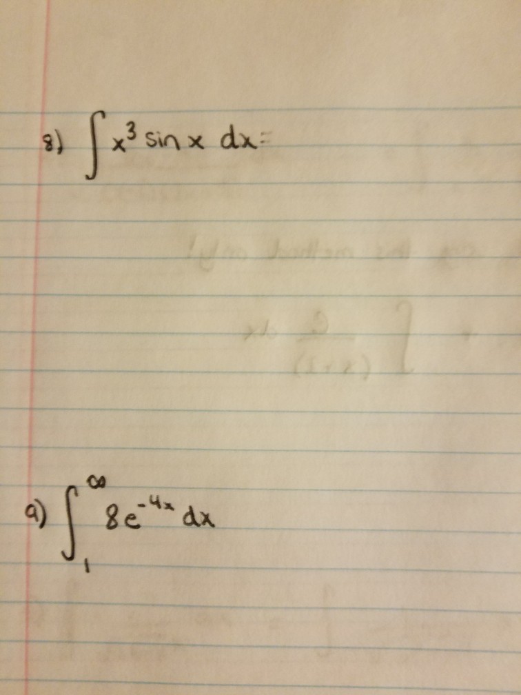 Solved 3)x3 sin x dx | Chegg.com