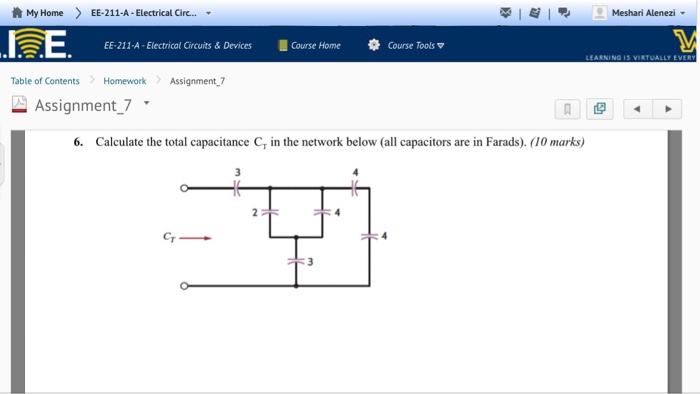 Solved Calculate the total capacitance C_T in the network | Chegg.com