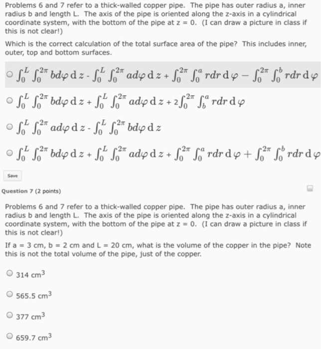 Solved Problems 6 and 7 refer to a thick-walled copper pipe. | Chegg.com