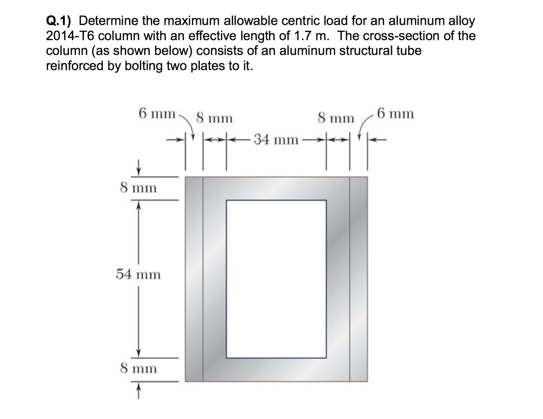Solved Determine the maximum allowable centric load for an | Chegg.com