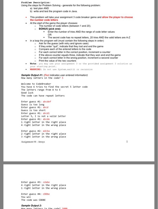 Solved Problem Descr iption Using the steps for Problem | Chegg.com
