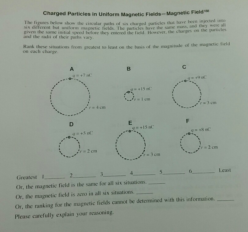 Solved Charged Particles in Uniform Magnetic Fields-Magnetic | Chegg.com