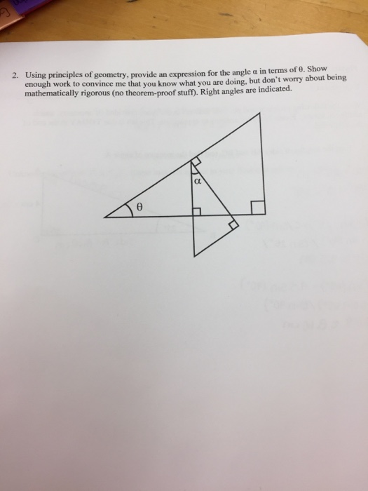 Solved Using principles of geometry, provide an expression | Chegg.com