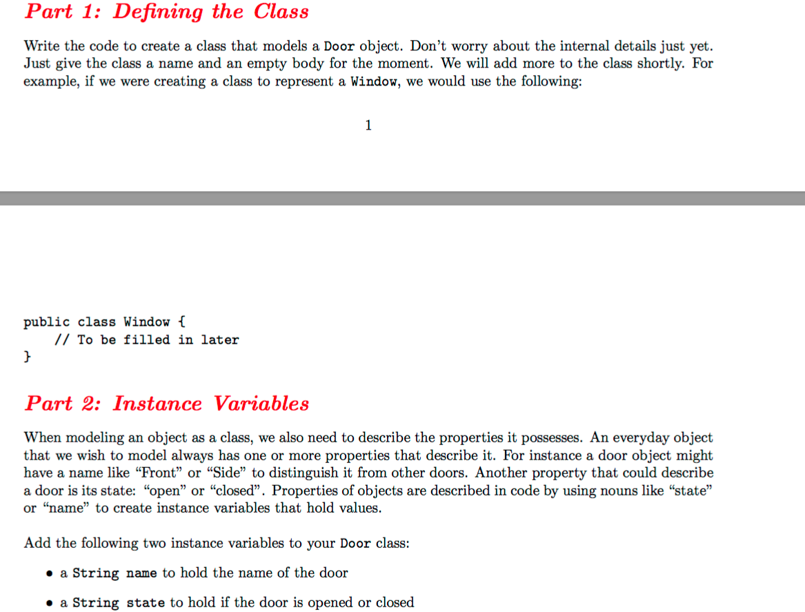 Solved Part 1: Defining the Class Write the code to create a | Chegg.com