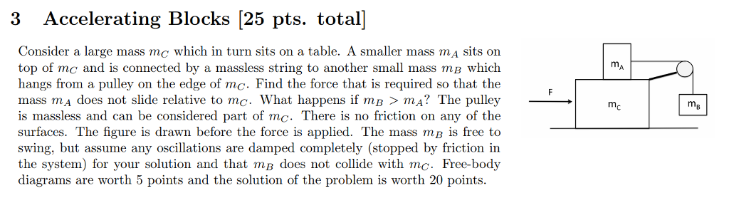Solved 3 Accelerating Blocks [25 pts. totall Consider a | Chegg.com