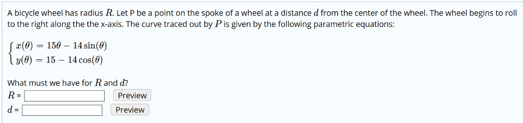 Solved Parameterize y(x) = + 1 using x = t sin c Preview | Chegg.com