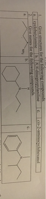 Solved 1. Give structures for the following compounds c. | Chegg.com