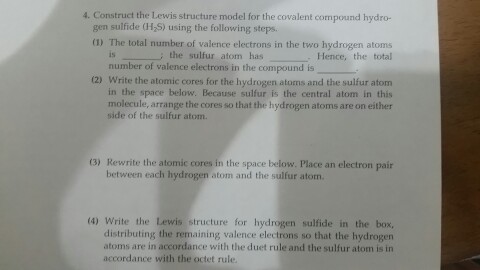 Solved 4. Construct the Lewis structure model for the | Chegg.com