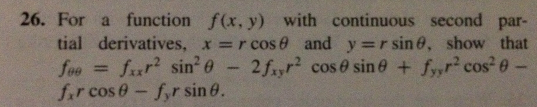 Solved For a function f(x, y) with continuous second partial | Chegg.com