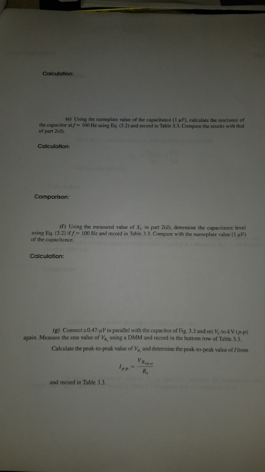 Solved Part 2 Capacitive Reactance (a) Construct the circuit | Chegg.com