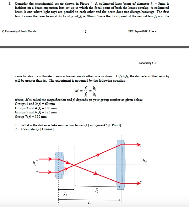 Solved 3. Consider the experimental set-up shown in Figure | Chegg.com