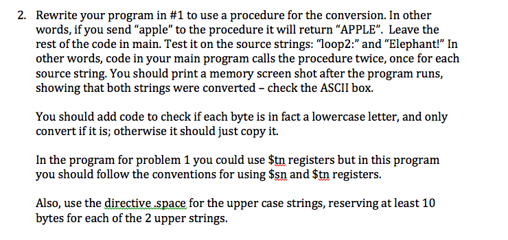 Solved Background: asciiz stores a string with the null | Chegg.com