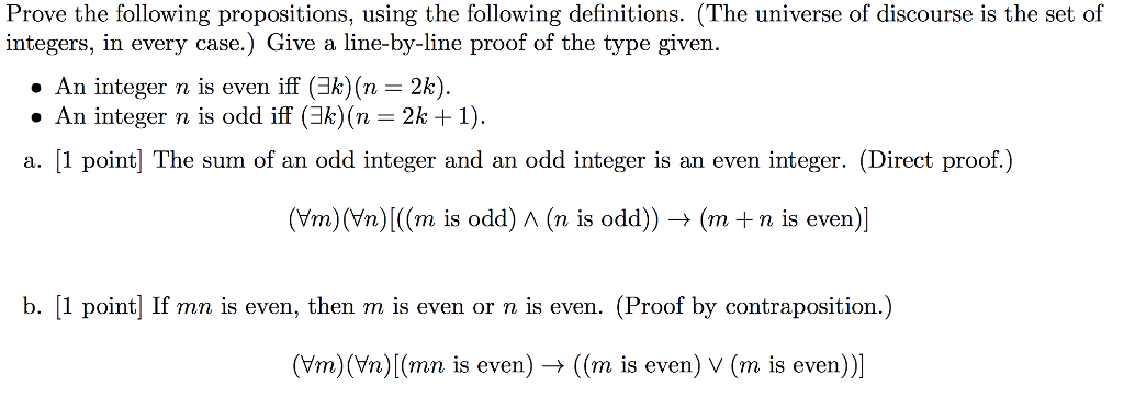 Solved Prove the following propositions, using the following | Chegg.com