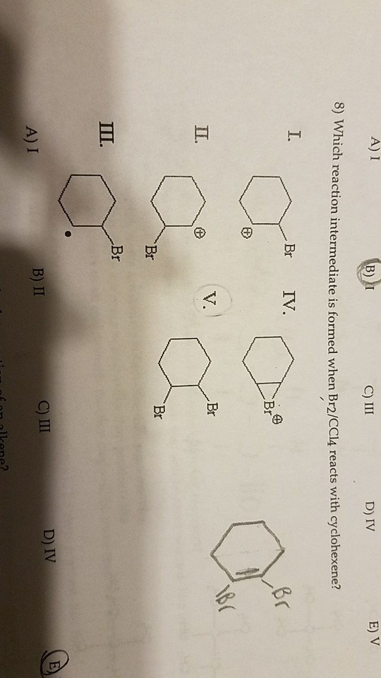 Solved A) I C) III E) V B) I D) IV 8) Which reaction | Chegg.com