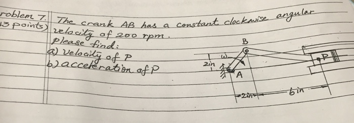 Solved The crank AB has a constant clockwise angular | Chegg.com