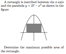 Solved A rectangle is inscribed between the x-axis and the | Chegg.com