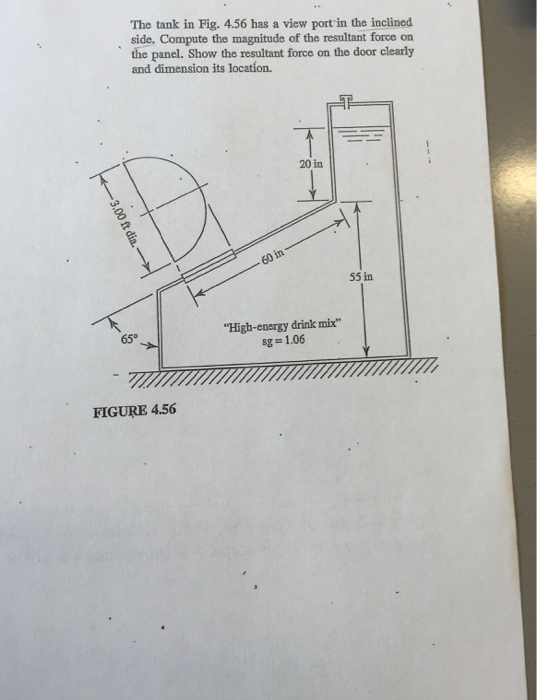 Solved The tank in Fig. 4.56 has a view port in the inclined | Chegg.com