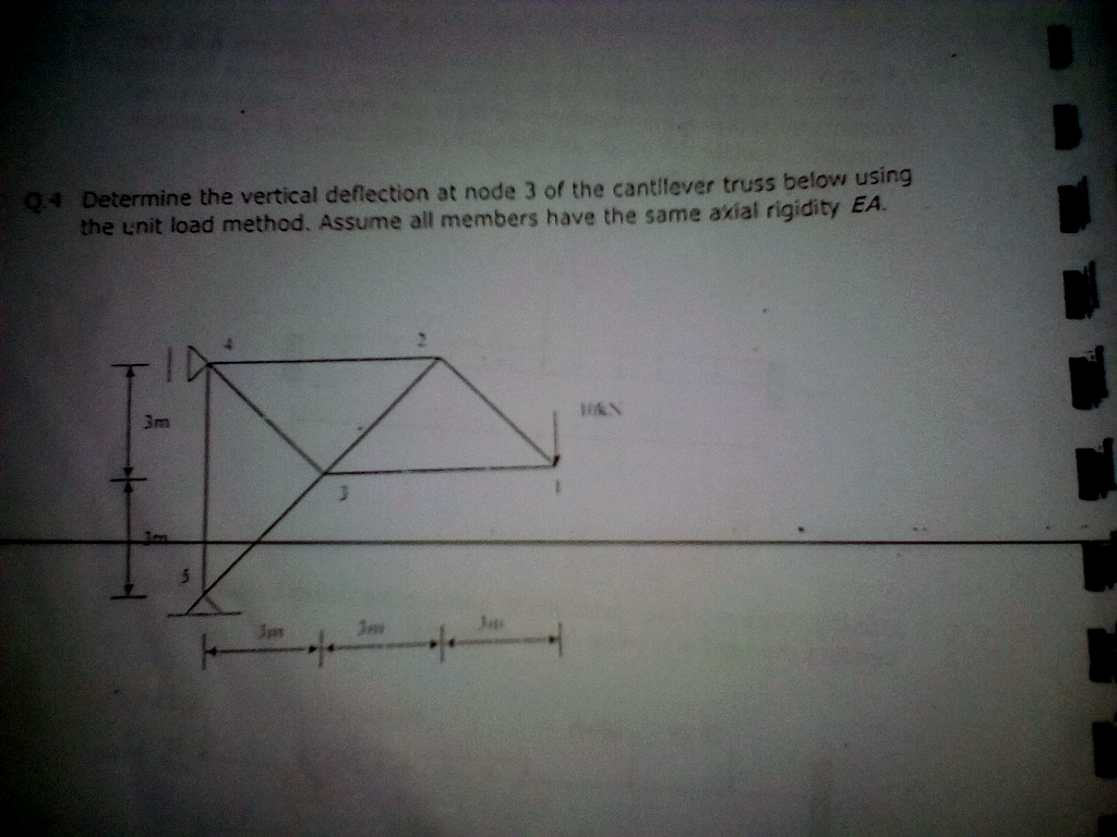 Solved 04 Determine the vertical deflection at node 3 of the | Chegg.com