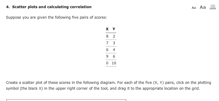 Solved 4. Scatter plots and calculating correlation Aa Aa | Chegg.com