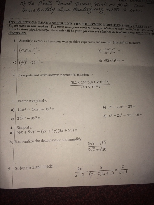 Solved INSTRUCTIONS; READ AND FOLLOW THE FOLLOWING | Chegg.com