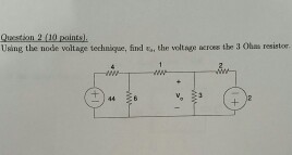 Solved using the node voltage technique, find v0, the | Chegg.com