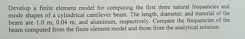 Solved Develop a finite element model for computing the | Chegg.com