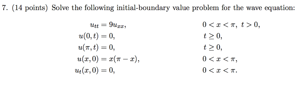 Solved Solve the following initial-boundary value problem | Chegg.com