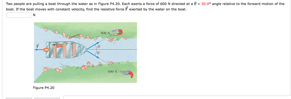 Solved Two people are pulling a boat through the water as in | Chegg.com