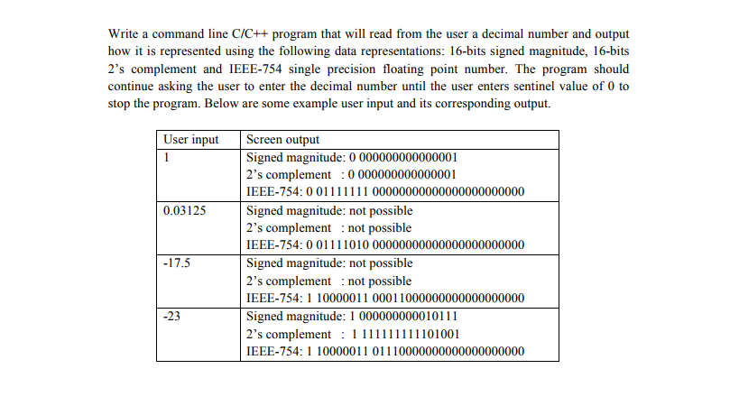 Write a command line C/C++ program that will read | Chegg.com
