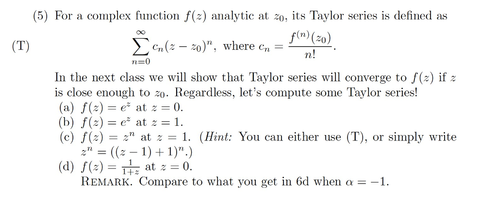 Solved For a complex function f(z) analytic at z_0, its | Chegg.com