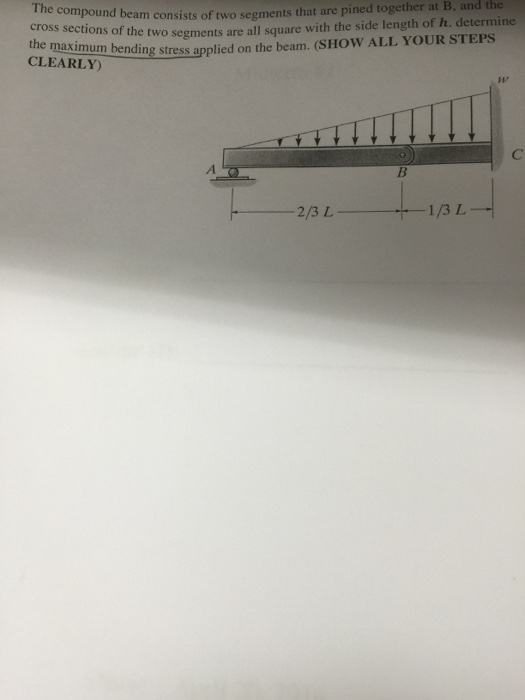 Solved The compound beam consists of two segments that are | Chegg.com