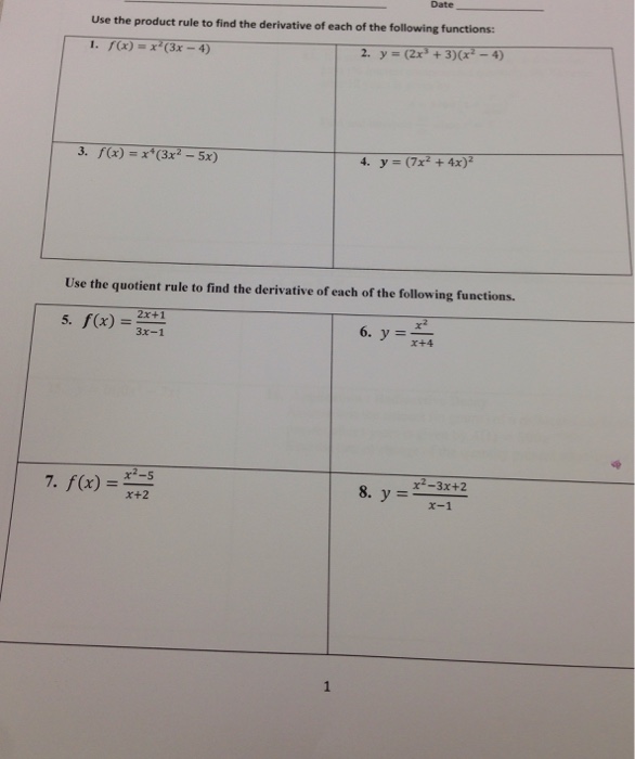 Solved Use the product rule to find the derivative of each | Chegg.com