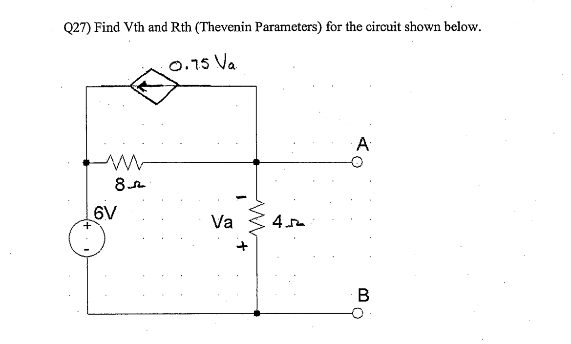 Solved Find Vth and Rth (Thevenin Parameters) for the | Chegg.com Solved Find Vth and Rth (Thevenin Parameters) for the | Chegg.com