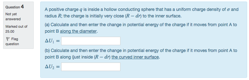 Solved A positive charge q is inside a hollow conducting | Chegg.com