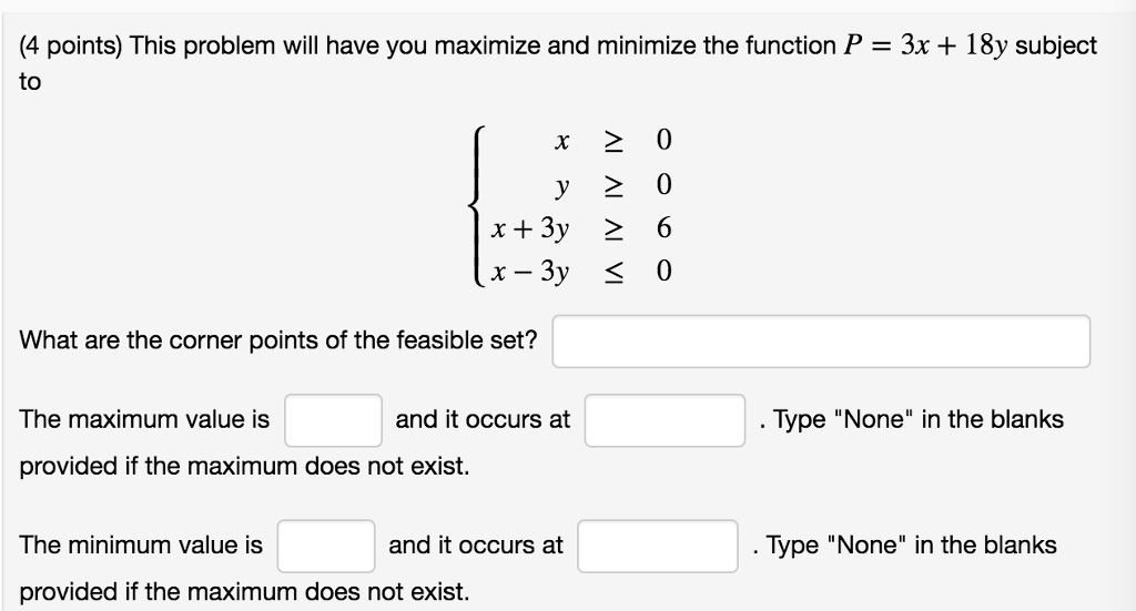Solved This problem will have you maximize and minimize the | Chegg.com