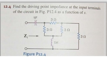 Solved find the driving point impedance at the input | Chegg.com