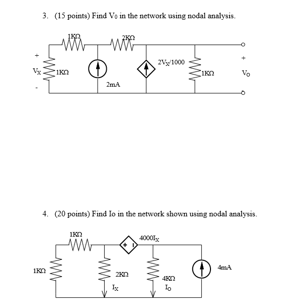 Solved Find V_0 in the network using nodal analysis. Find | Chegg.com