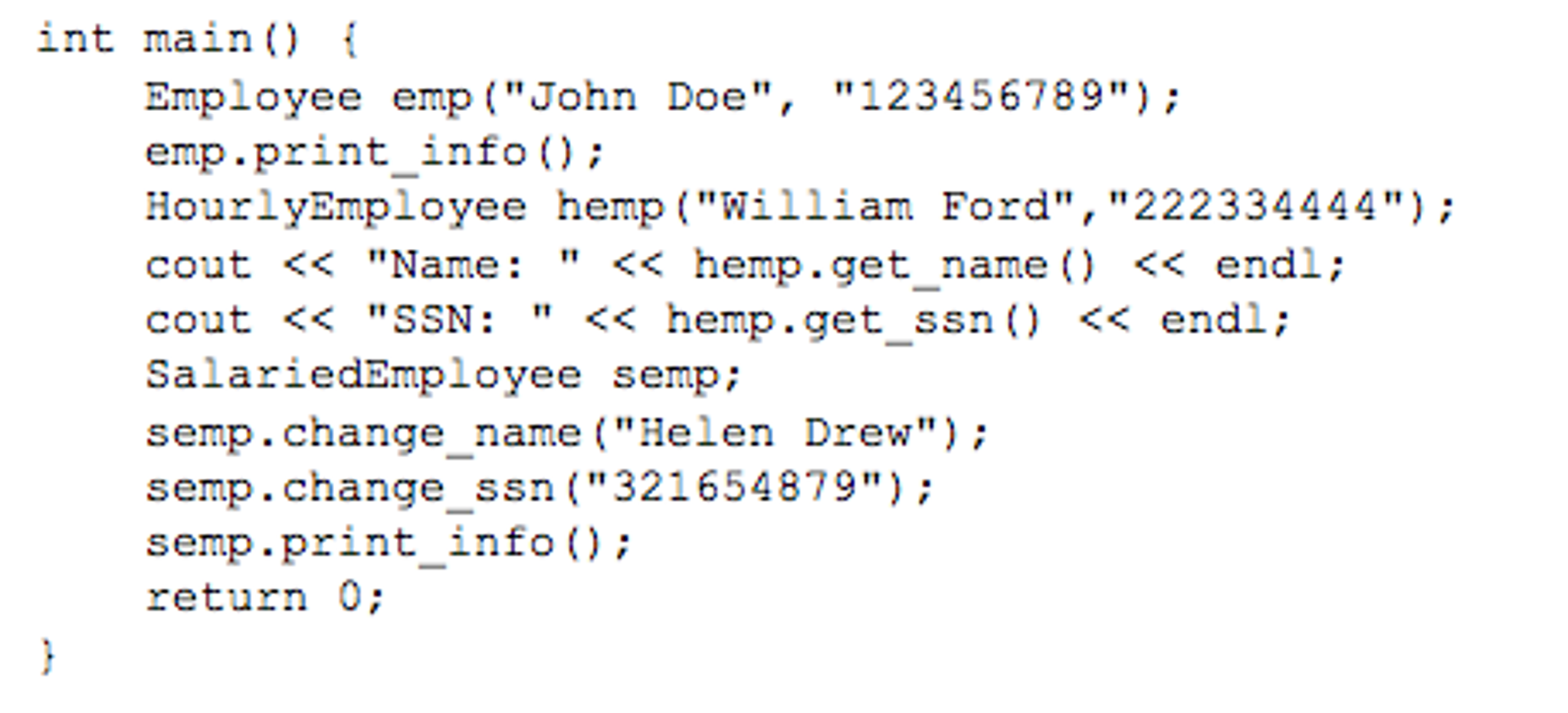 Solved C++ programming: The class named Employee is a base | Chegg.com