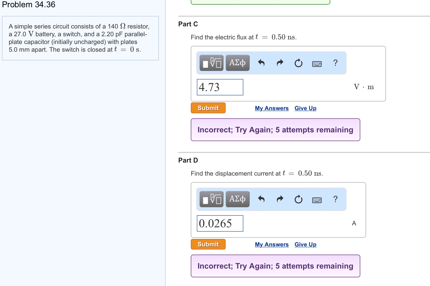 Solved A simple series circuit consists of a 140 ohm | Chegg.com