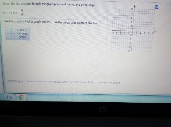 Solved Graph the line passing through the given point and | Chegg.com