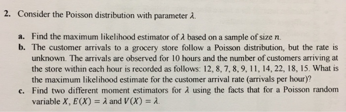 Solved Consider the Poisson distribution with parameter | Chegg.com