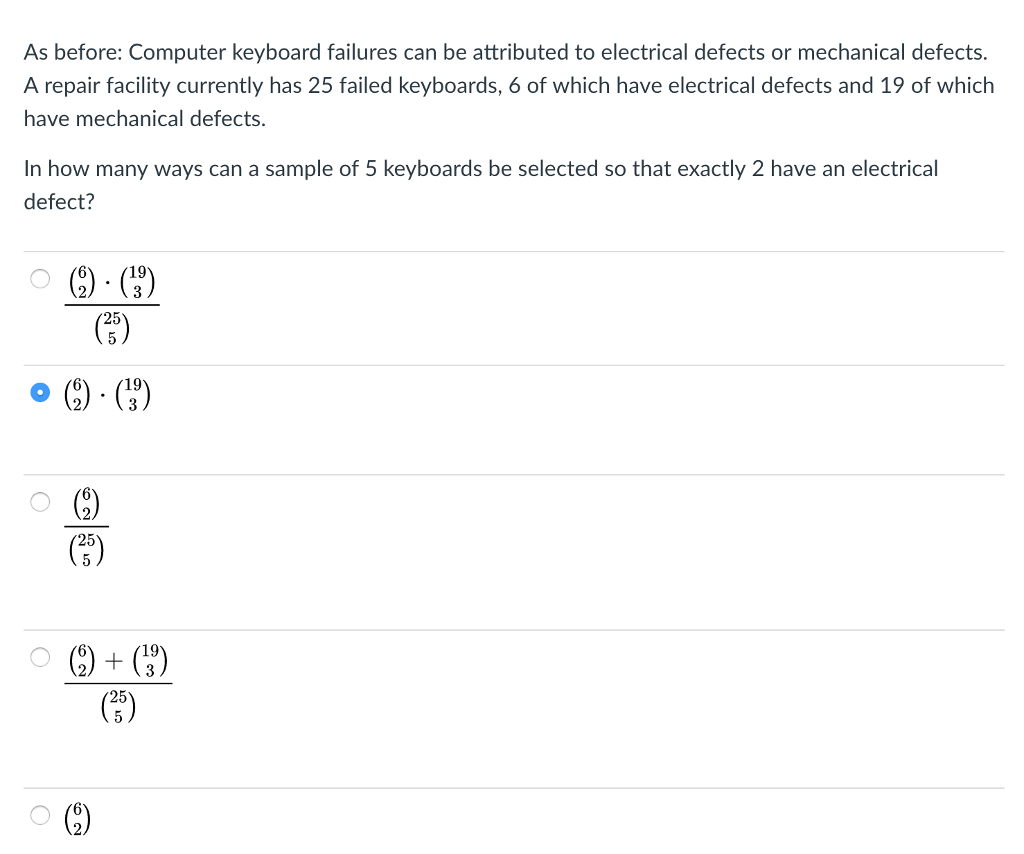 Solved As before: Computer keyboard failures can be | Chegg.com