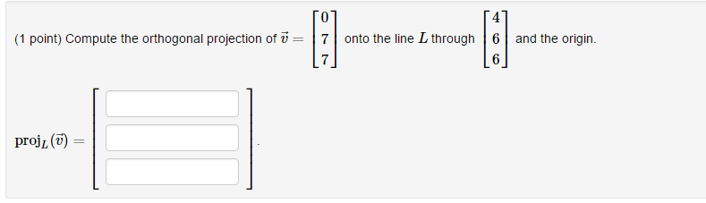Orthogonal Vector Projection Formula
