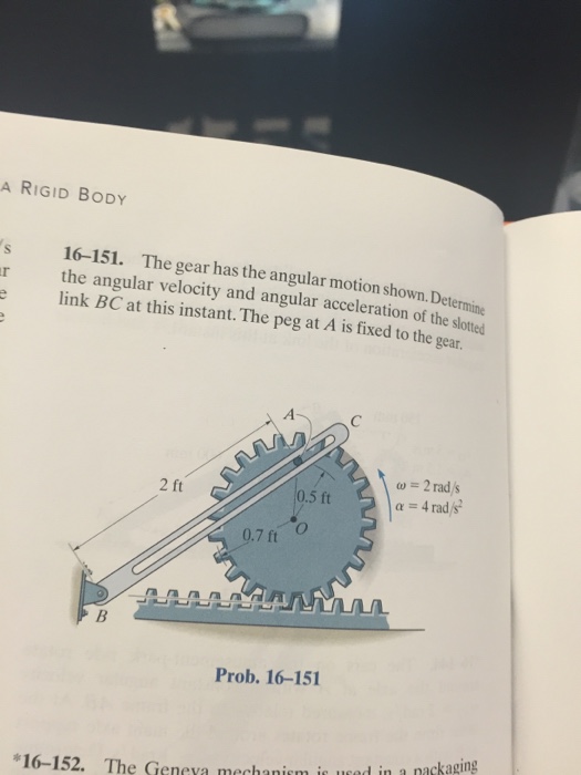Solved The gear has the angular motion shown. Determine the | Chegg.com